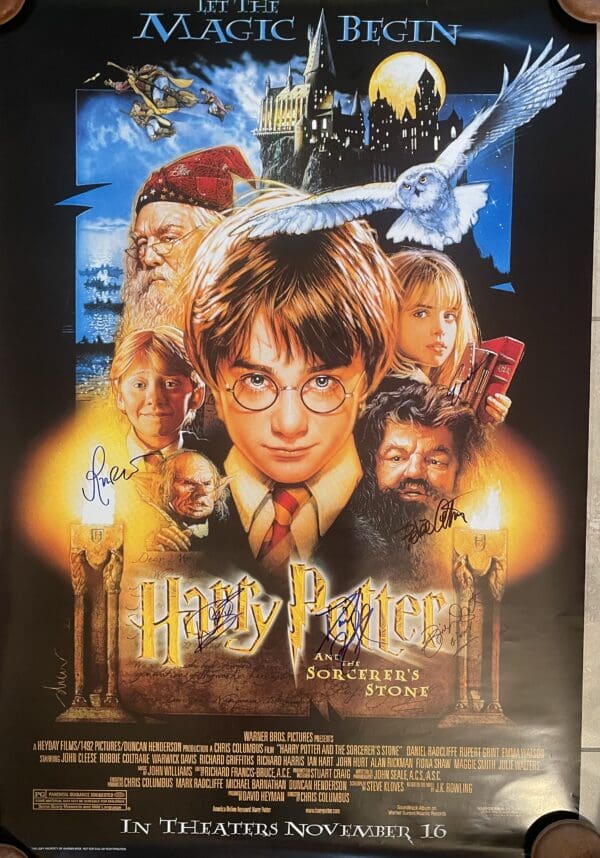 "Harry Potter and the Sorcerer's Stone" Autographed Movie Poster ...